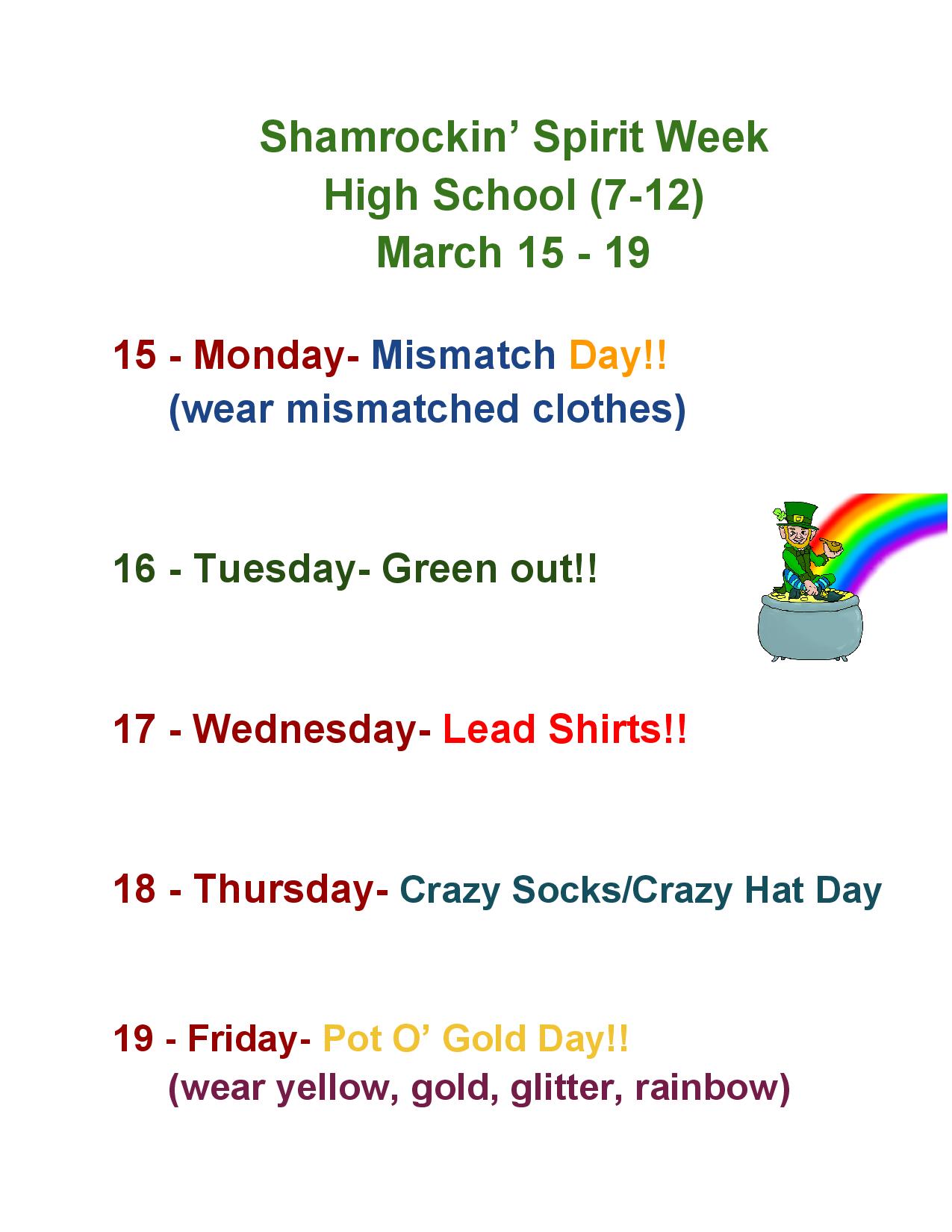Shamrockin' Spirit Week - Arlington Local Schools